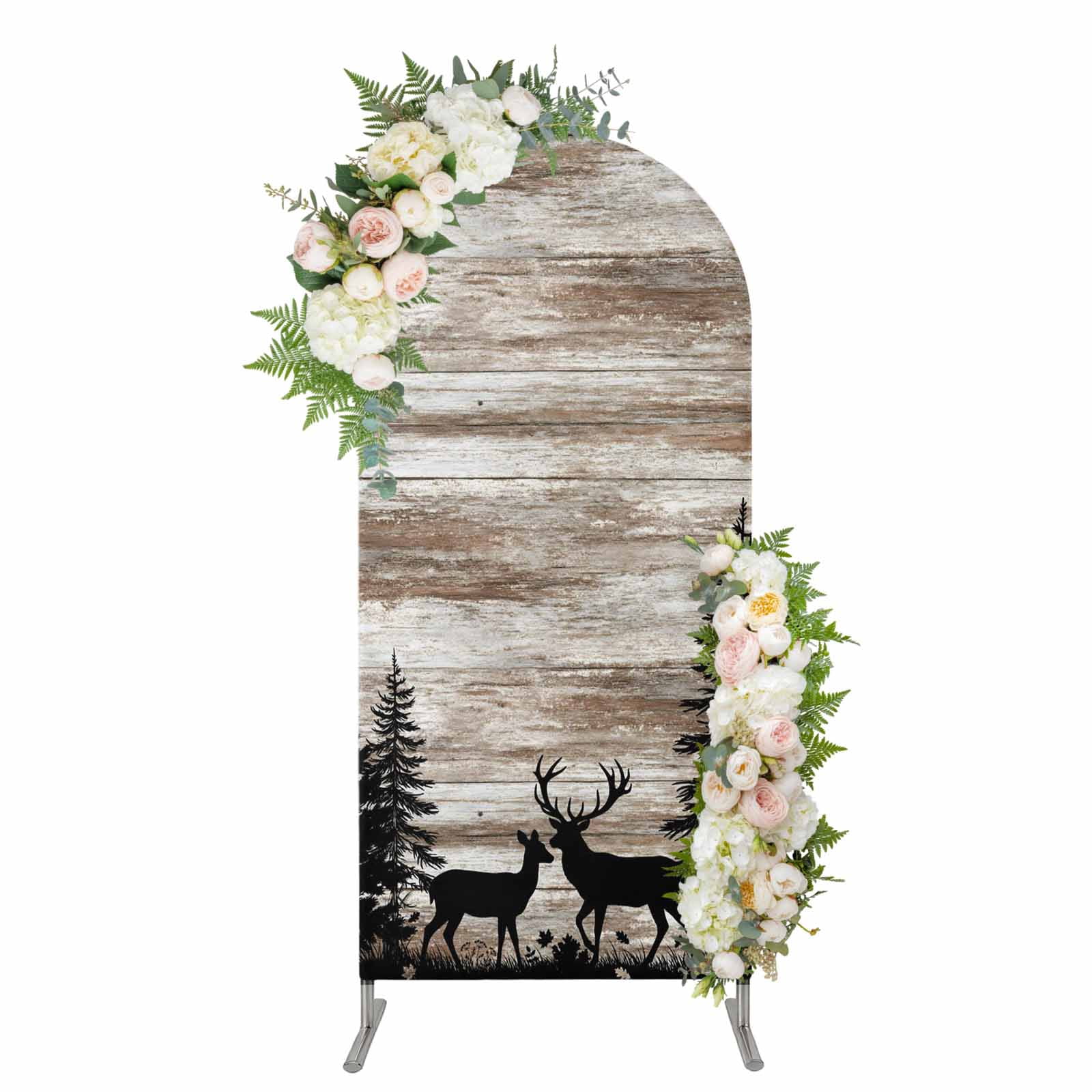 Arch Backdrop 7.2 Ft, Deer Silhouettes Spandex Stretch Fitted Arch ...
