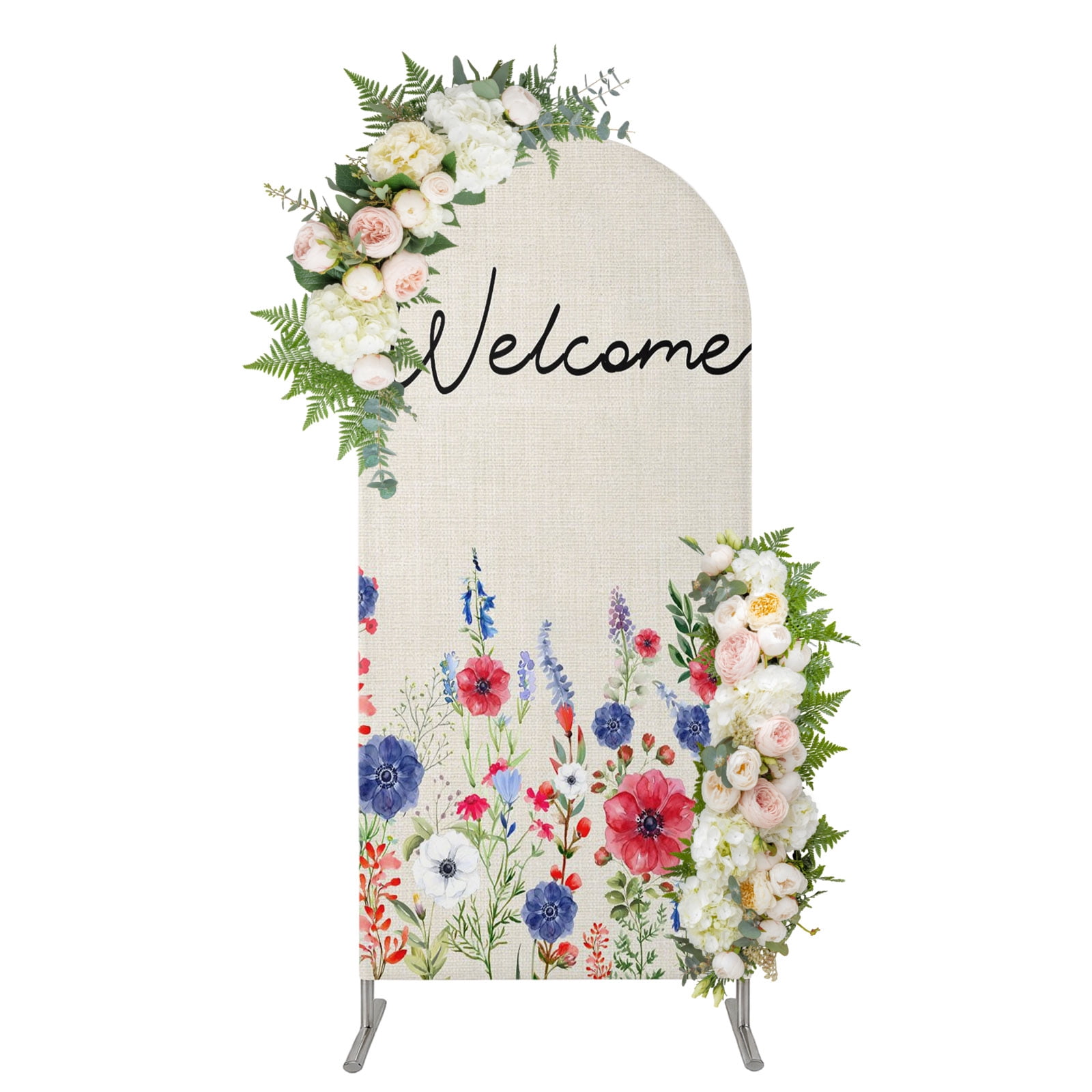 Arch Backdrop 7.2 Ft, Farmhouse Flowers Spandex Stretch Fitted Arch ...
