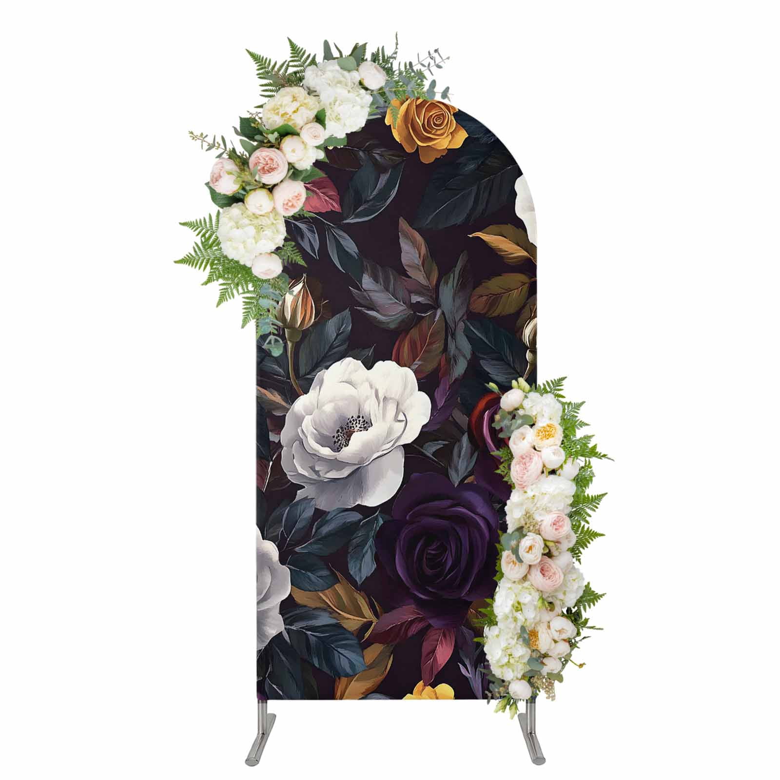 Arch Backdrop 7.2 Ft, Garden Floral Spandex Stretch Fitted Arch Cover ...