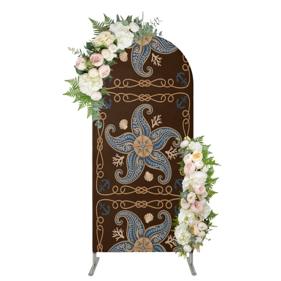 Arch Backdrop 7.2 Ft, Nautical Starfish Spandex Stretch Fitted Arch ...