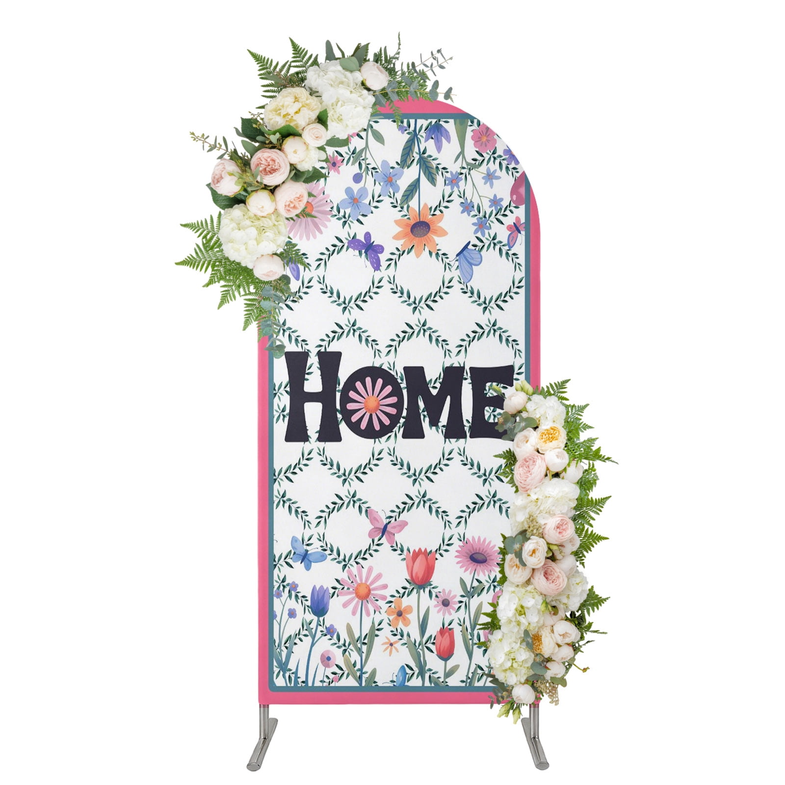 Arch Backdrop 7.2 Ft, Pink Farmhouse Spandex Stretch Fitted Arch Cover ...