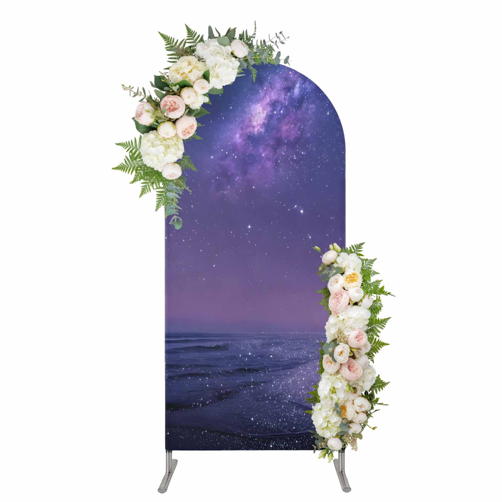 Arch Backdrop 7.2 Ft, Purple Coastal Spandex Stretch Fitted Arch Cover ...