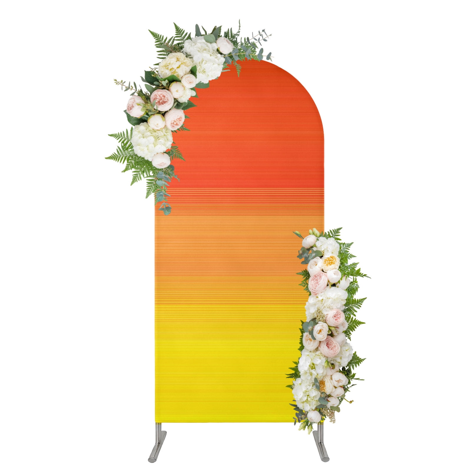 Arch Backdrop 7.2 Ft, Red Yellow Ombre Spandex Stretch Fitted Arch ...