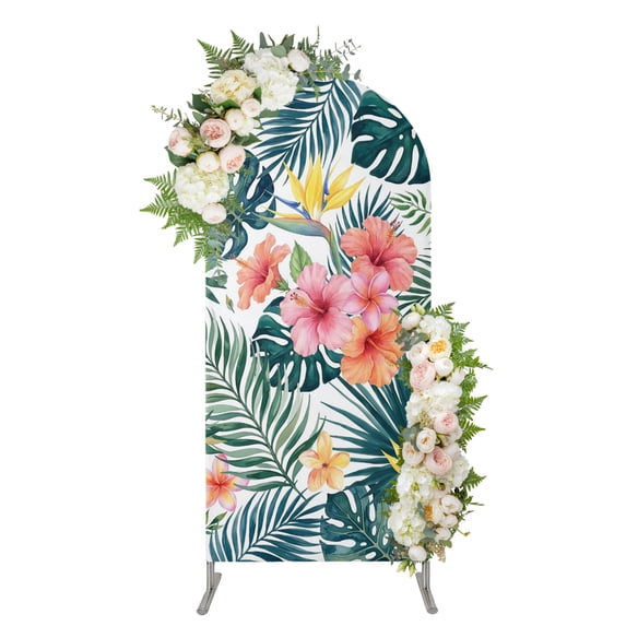 Arch Backdrop 7.2 Ft, Spring Floral Spandex Stretch Fitted Arch Cover ...