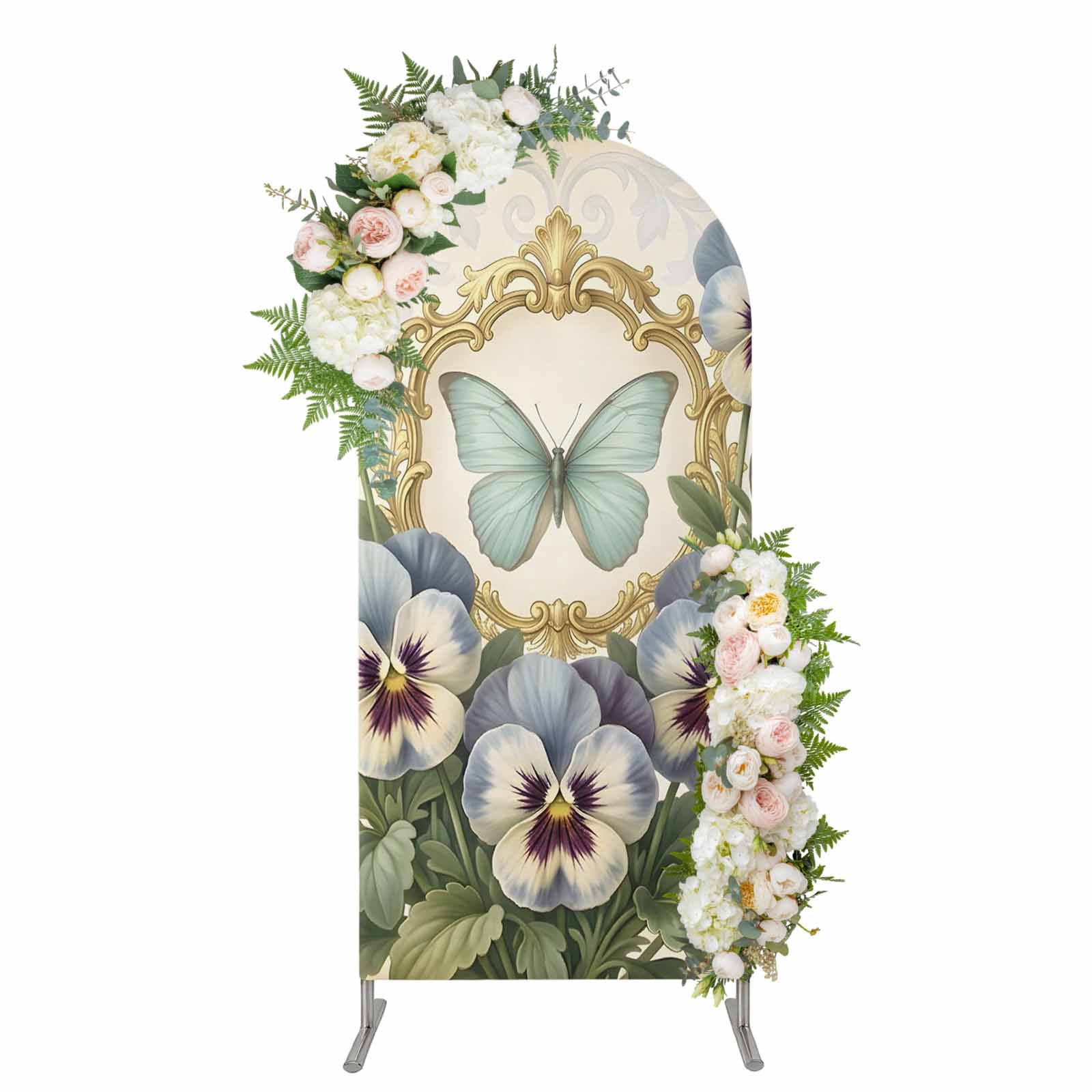 Arch Backdrop 7.2 Ft, Spring Floral Spandex Stretch Fitted Arch Cover ...