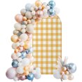 Arch Backdrop Cover 6.6FT Classic Yellow White Grid Stretch Spandex ...