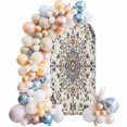 Arch Backdrop Cover 6.6FT Vintage Bohemian Flowers Stretch Spandex Arch ...
