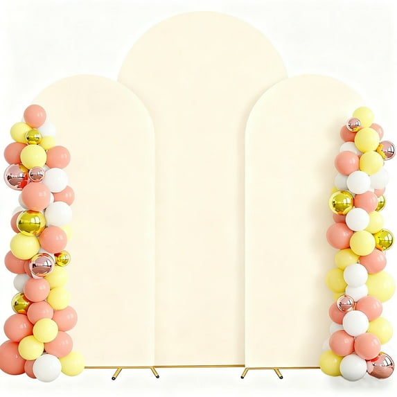 Arch Backdrop Cover Set of 3 (6/5/4 ft) Wedding Arch Cover Spandex ...