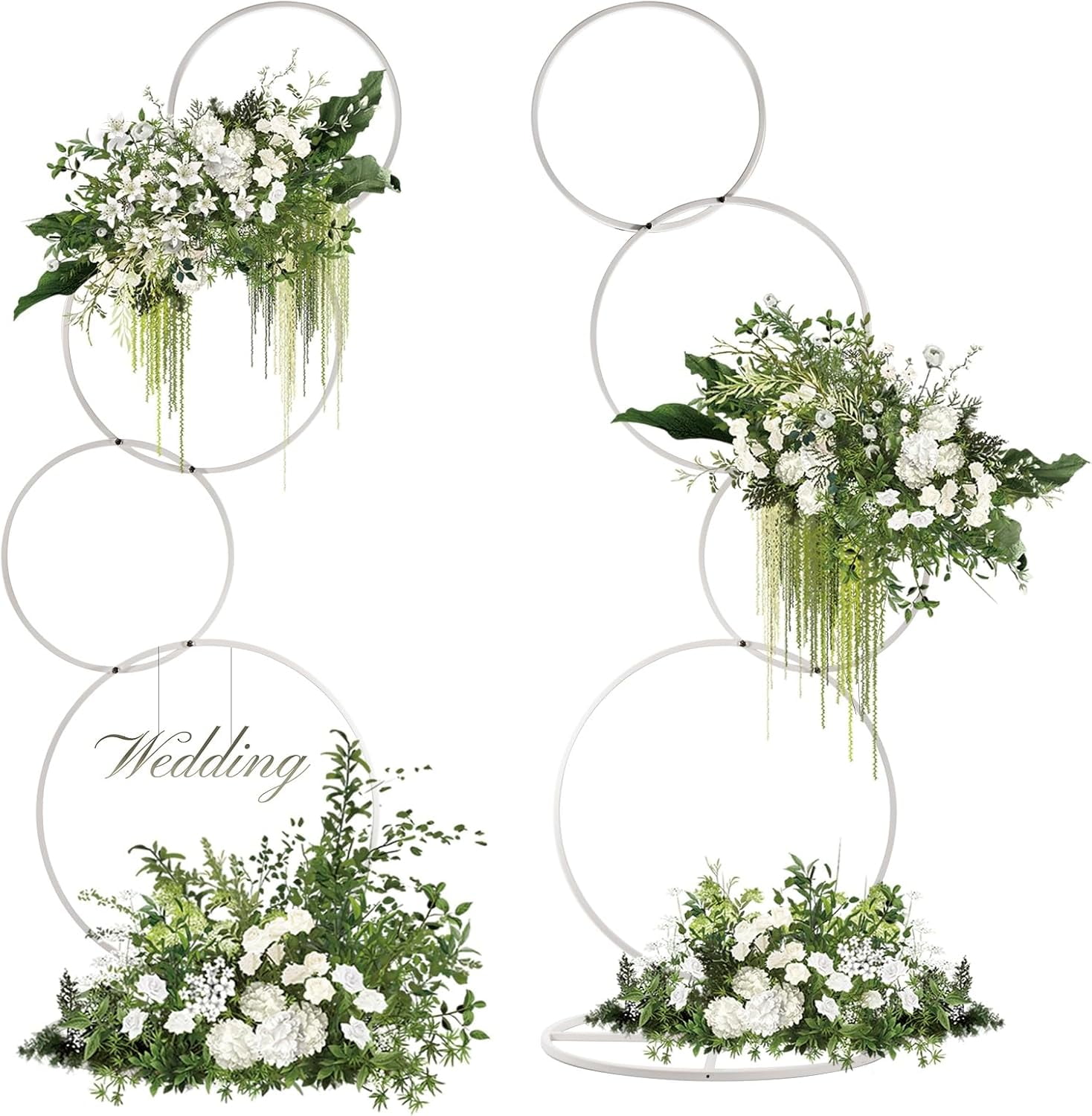 Arch Backdrop Stand 5Ft Wedding Round Hoop Backdrop Stand, 4 Tier ...