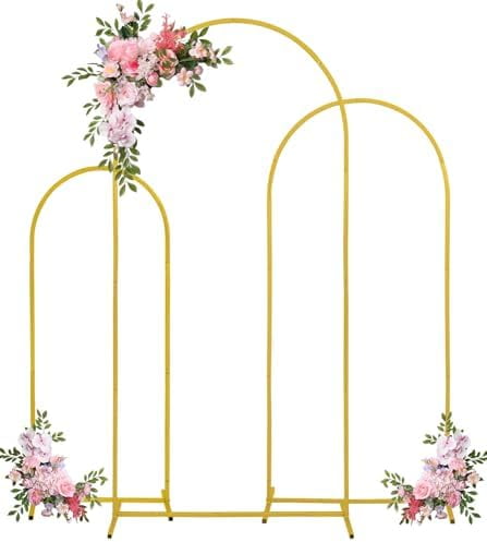 Arch Backdrop Stand 6FT, 5FT, 4FT Set of 3 Gold Wedding Arch Stand ...