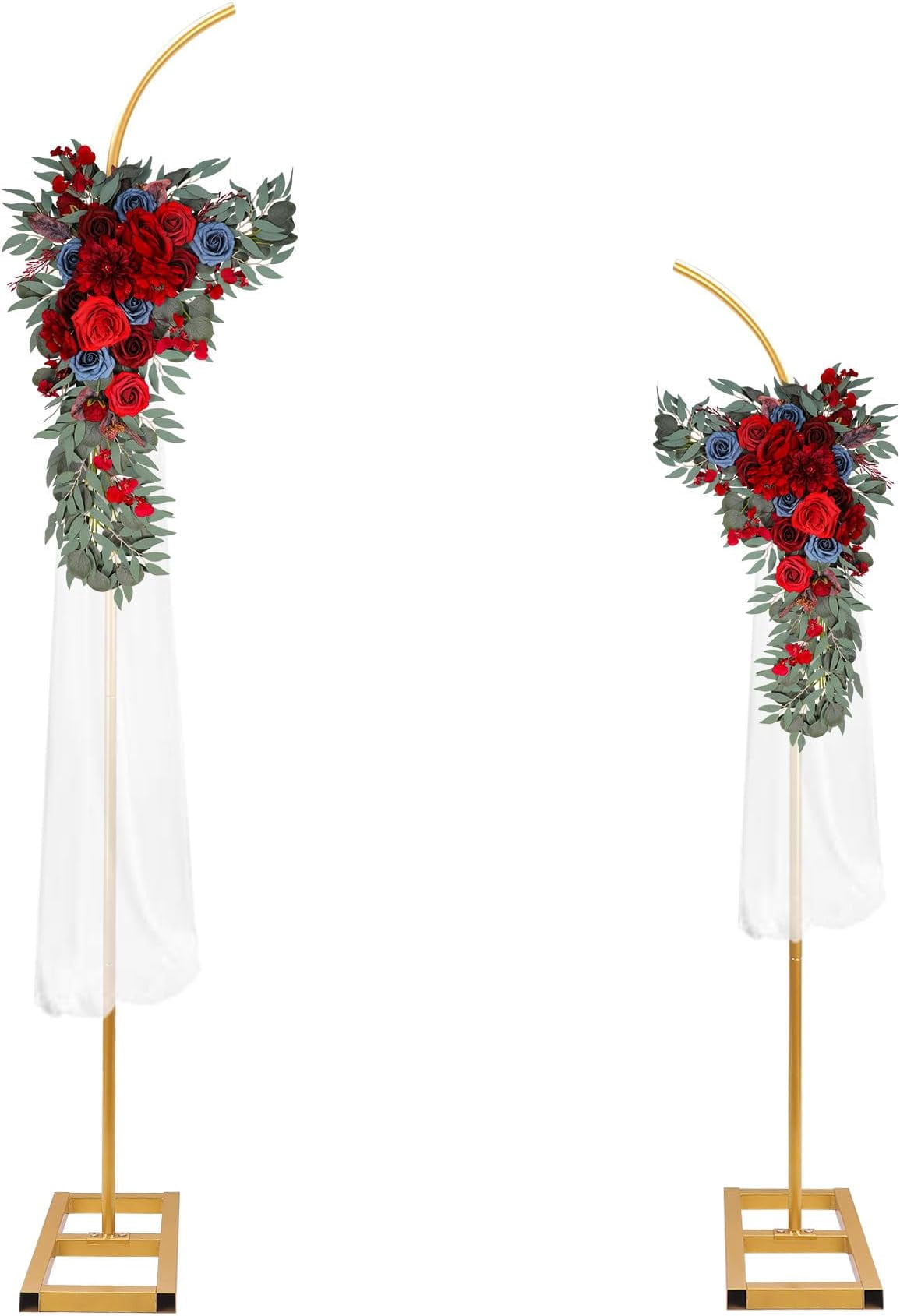 Arch Backdrop Stand, Curved Wedding Arch Set of 2 (7.5FT/6.2FT) Wedding ...