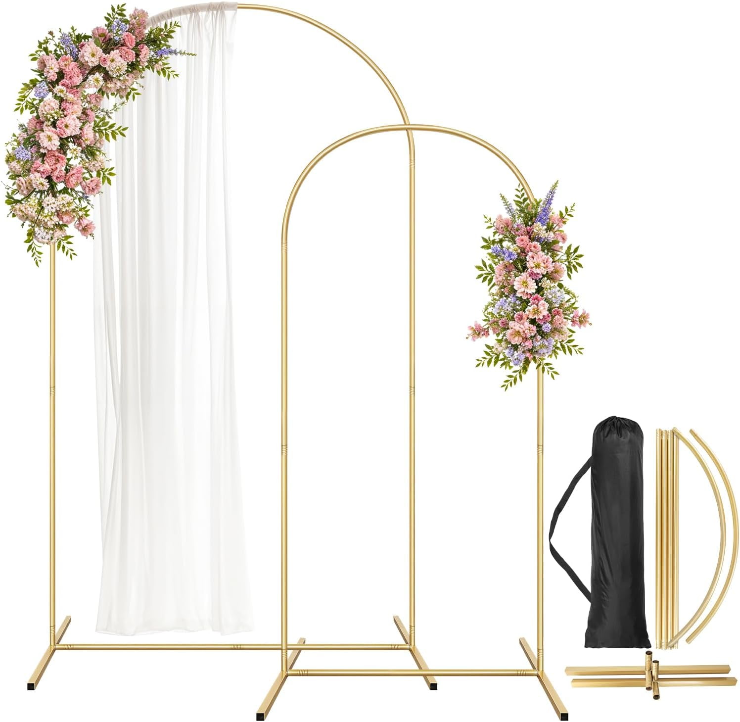 Arch Backdrop Stand, Metal Arch Backdrop Stand Set of 2 (7.2FT/5.9FT ...