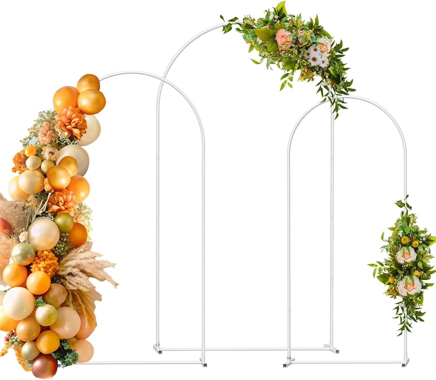 Arch Backdrop Stand, Set of 3 Metal Arch Brackets Wedding Arch Frame 7 ...