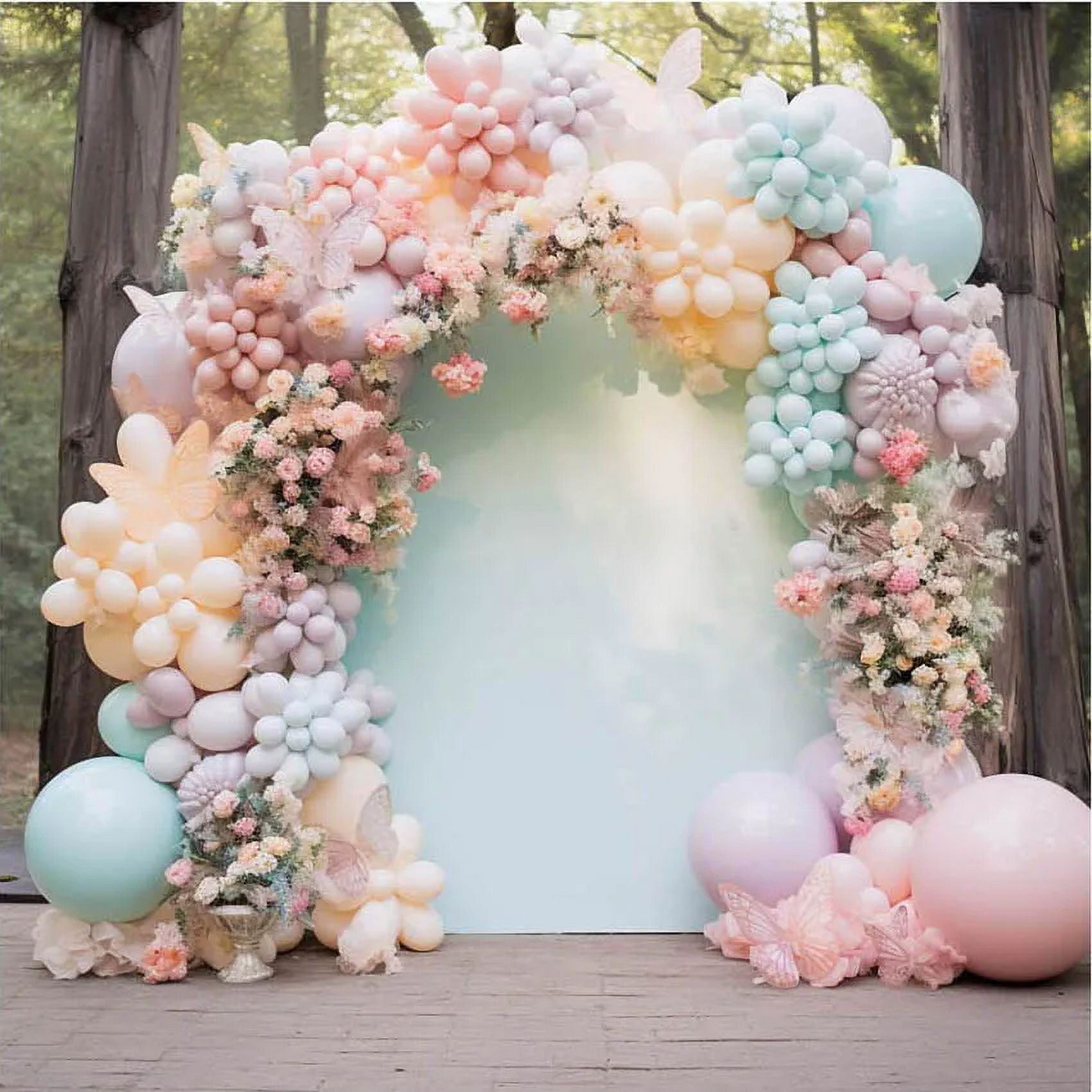 Arch Balloon Butterfly Floral Kid Birthday Party Cake Smash Portrait r ...