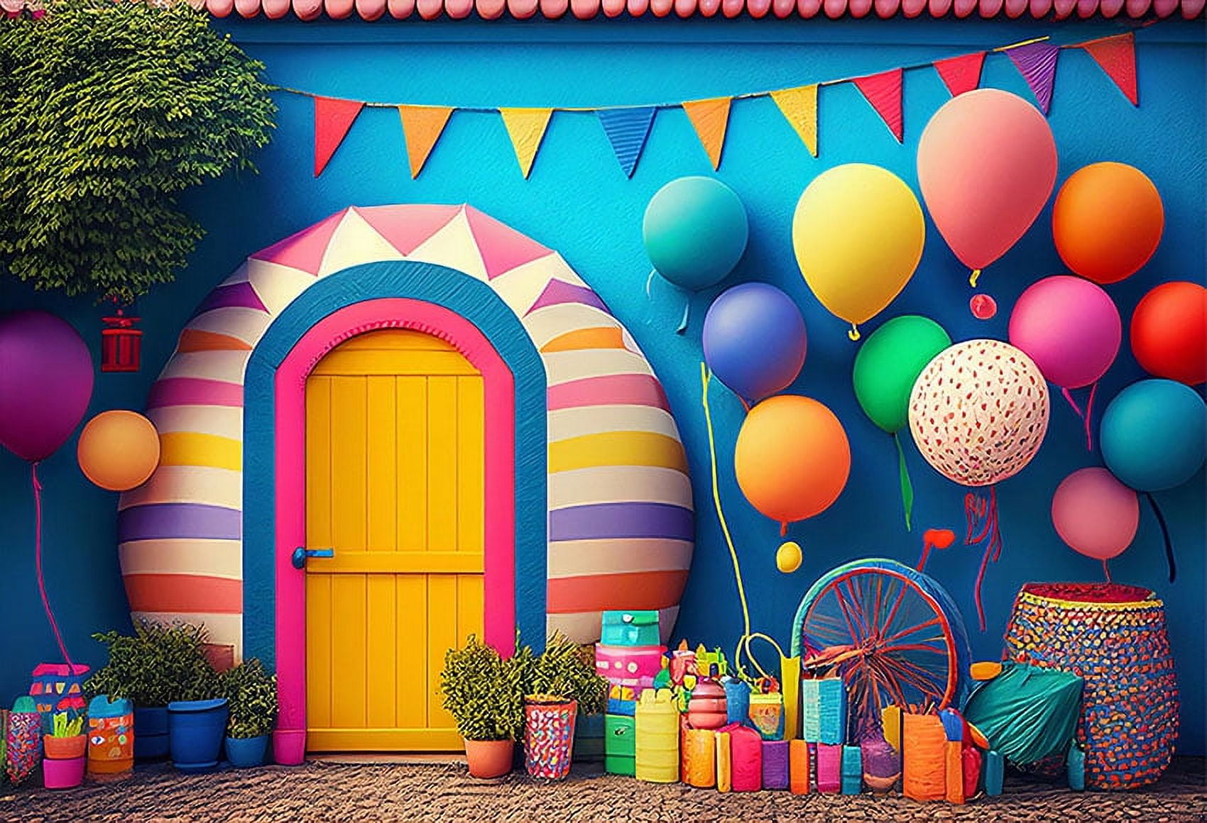 Arch Balloon Flowers Child Birthday Party Cake Smash Portrait r Photo ...