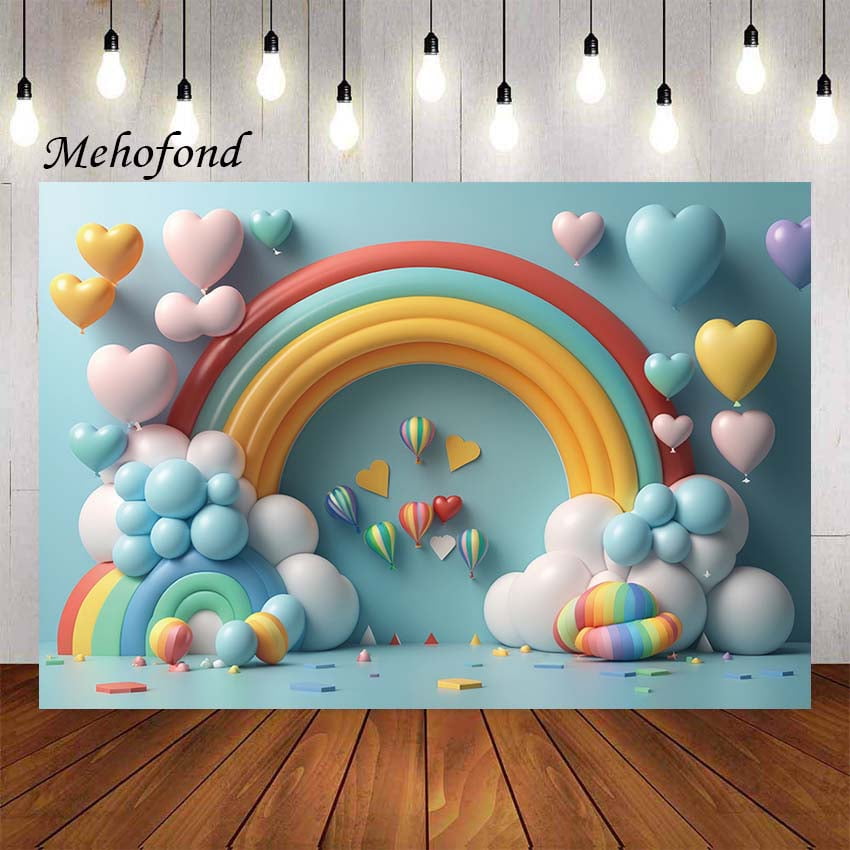 Arch Balloon Heart Kdis Birthday Party Cake Smash Portrait r Backdrop ...