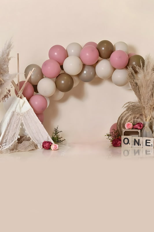 Arch Balloon Kids Birthday Party Photography Background Blue Sky Cloud ...