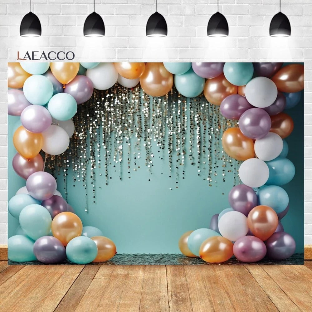 Arch Balloon Photography Background White Clouds s Hearts Baby Shower ...