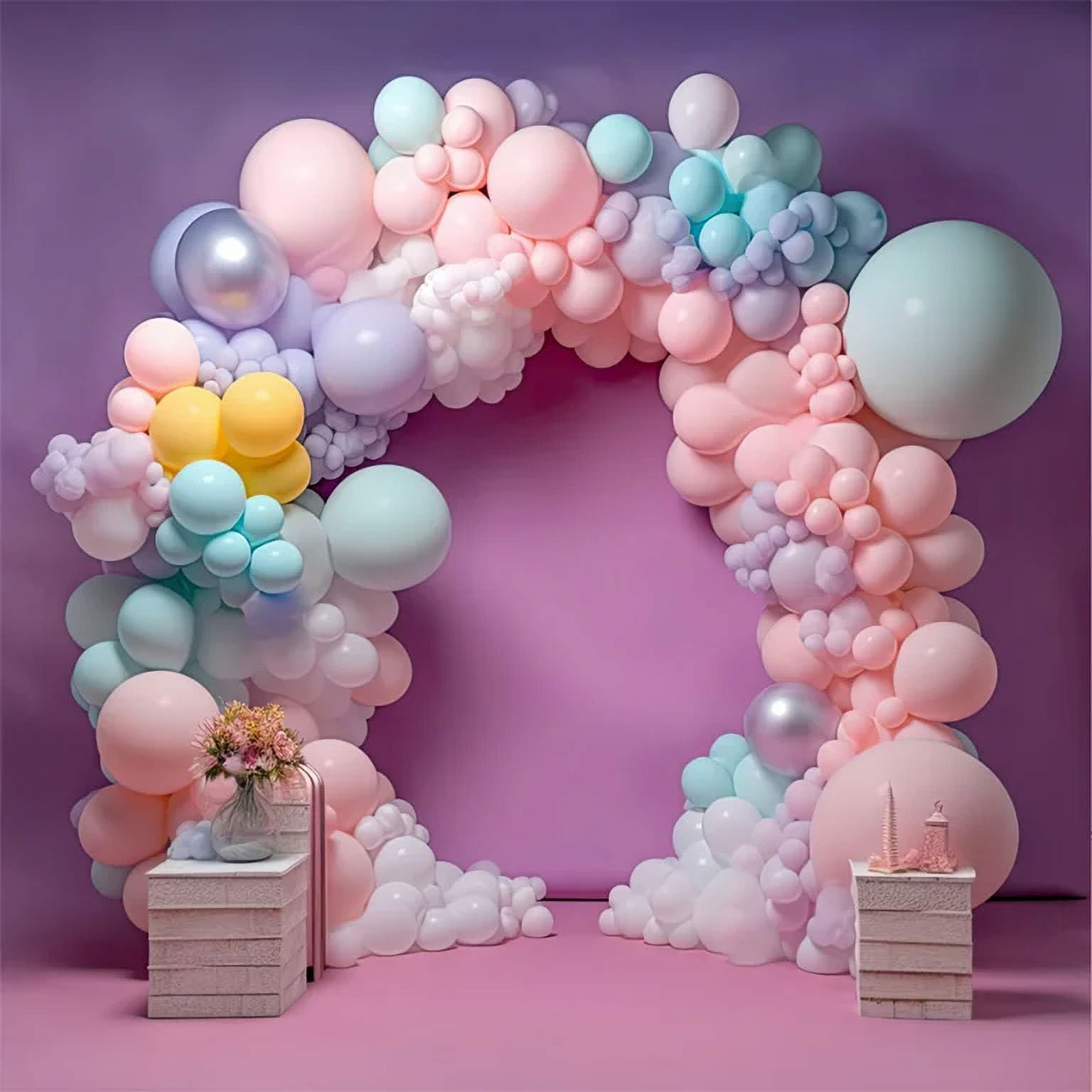 Arch Balloon Princess Girl Birthday Party Cake Smash Portrait r ...