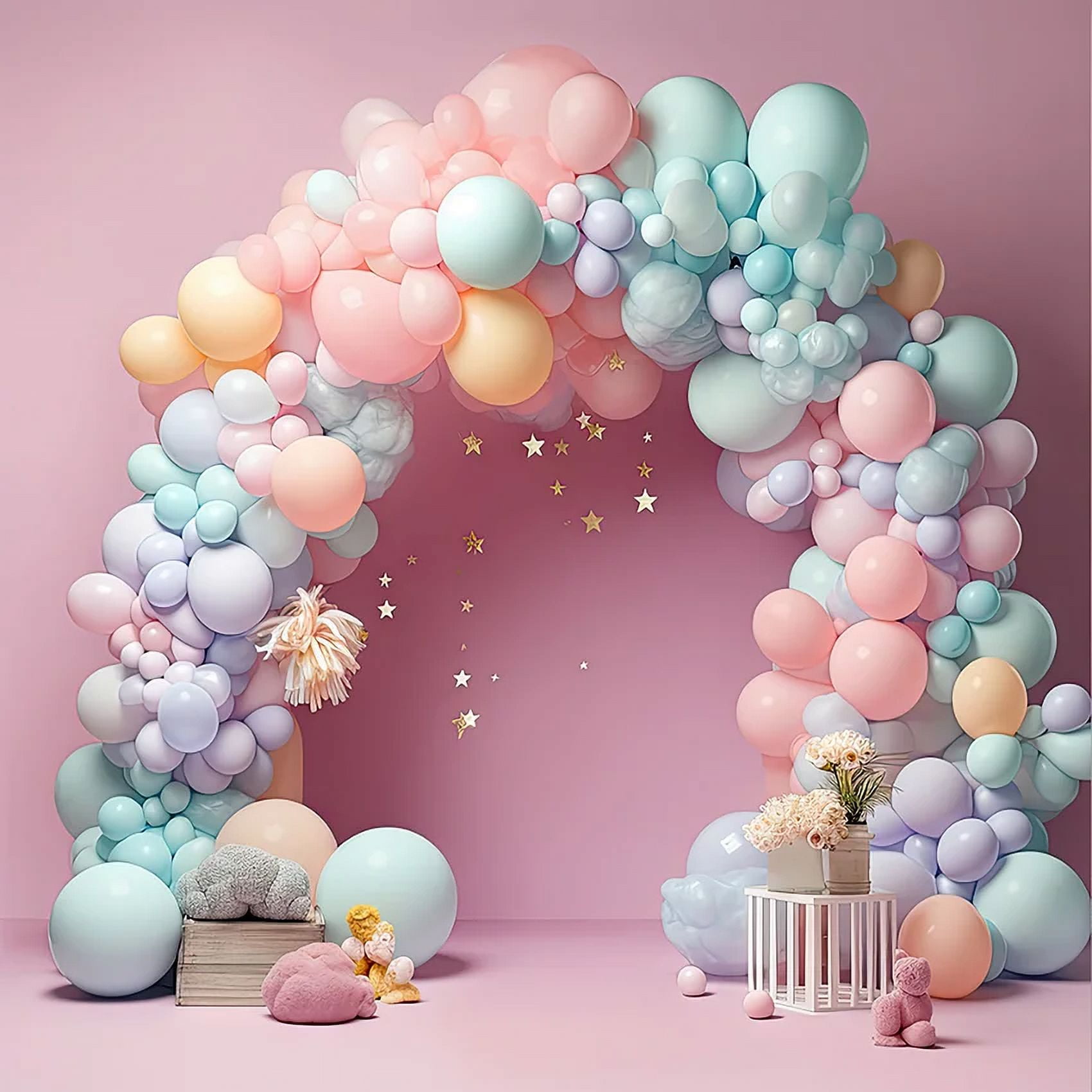 Arch Balloon Princess Girl Birthday Party Cake Smash Portrait r ...