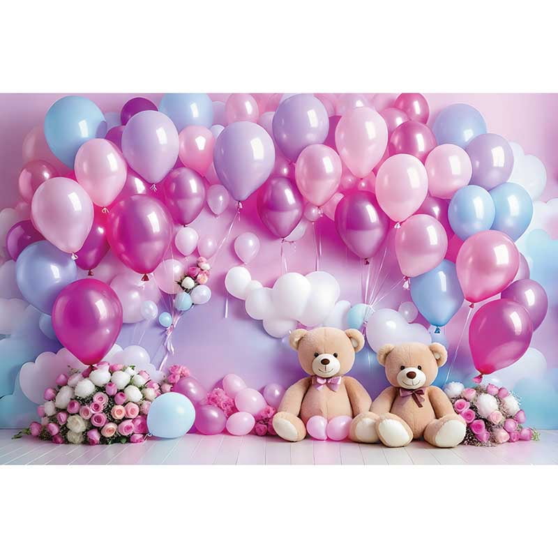 Arch Balloon Teddy Bear Cloud Newborn Baby Photography Backdrop Candy Mermaid ss Butterfly Photo ...