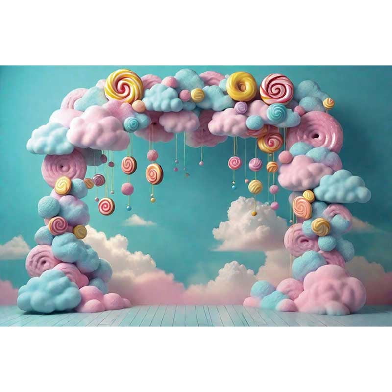 Arch Balloon Teddy Bear Cloud Newborn Baby Photography Backdrop Candy ...