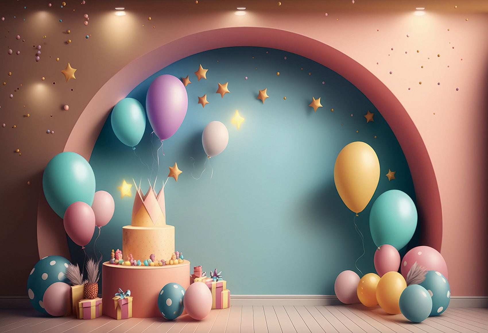 Arch Balloons Flower Girl Boy 1st Birthday Party Cake Smash Portrait r Backdrop Photo Studio ...