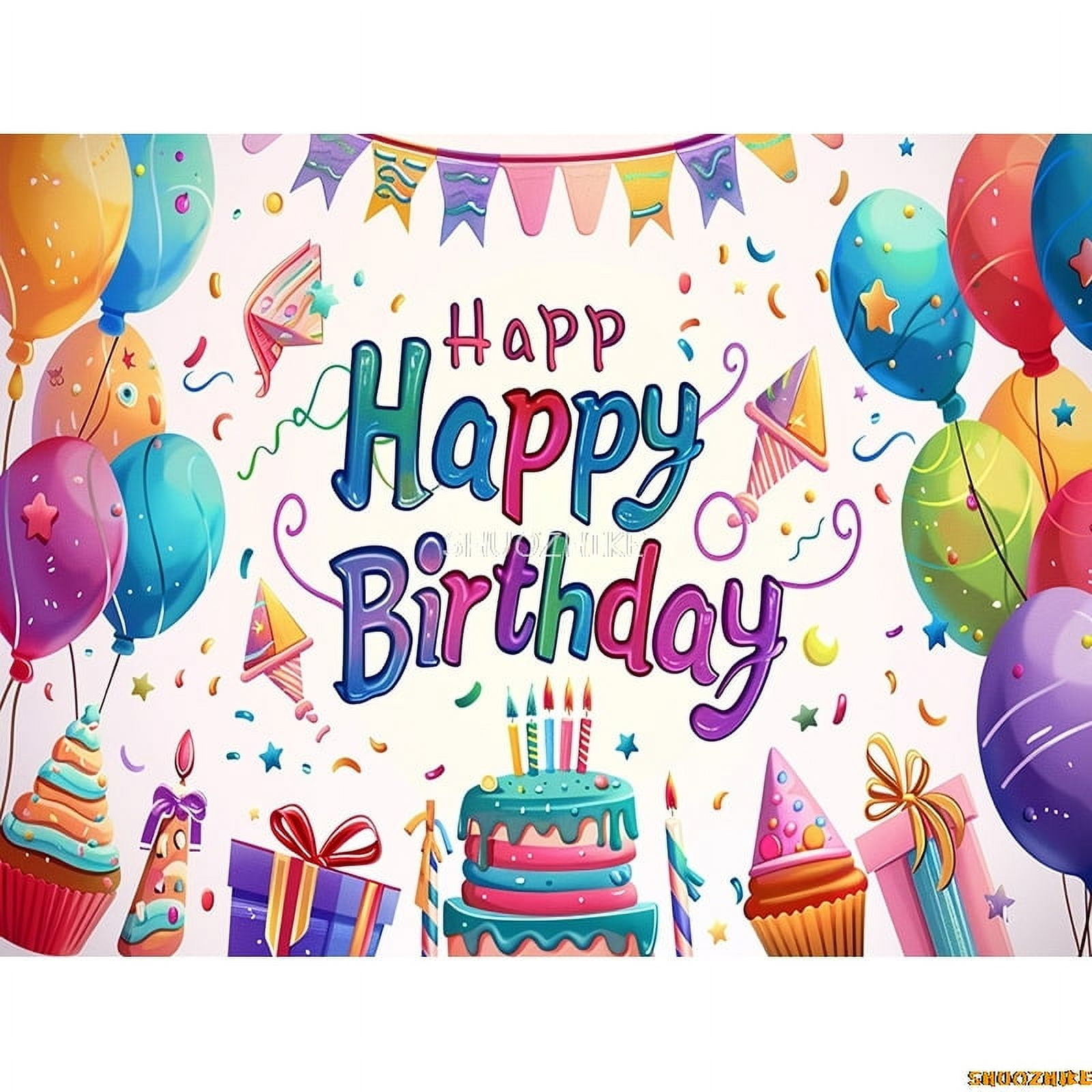 Arch Balloons Happy Birthday Party Photography Backdrops Props Joyous ...