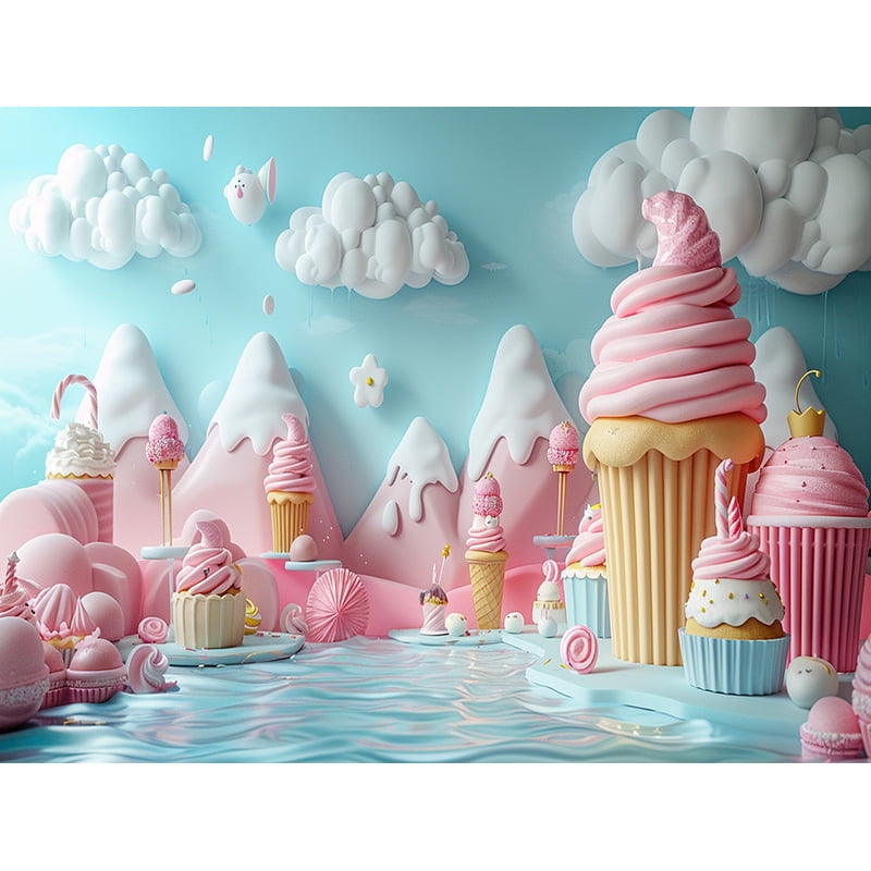 Arch Balloons Happy Birthday Photography Backdrops Props Candy Cakes ...