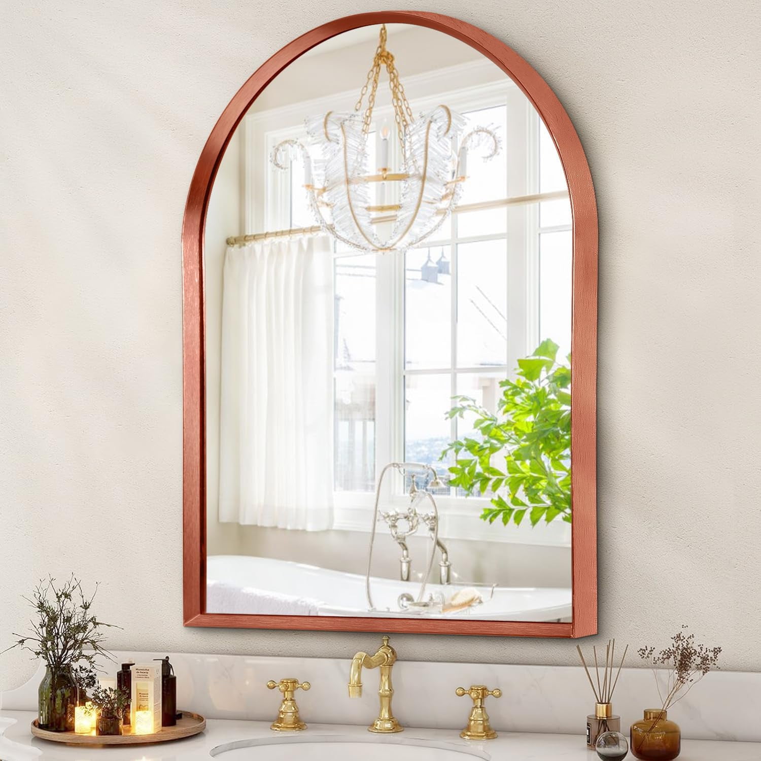 Arch Bathroom Mirror, Metal Frame Vanity Mirror, Dresser Mirror, Arch ...