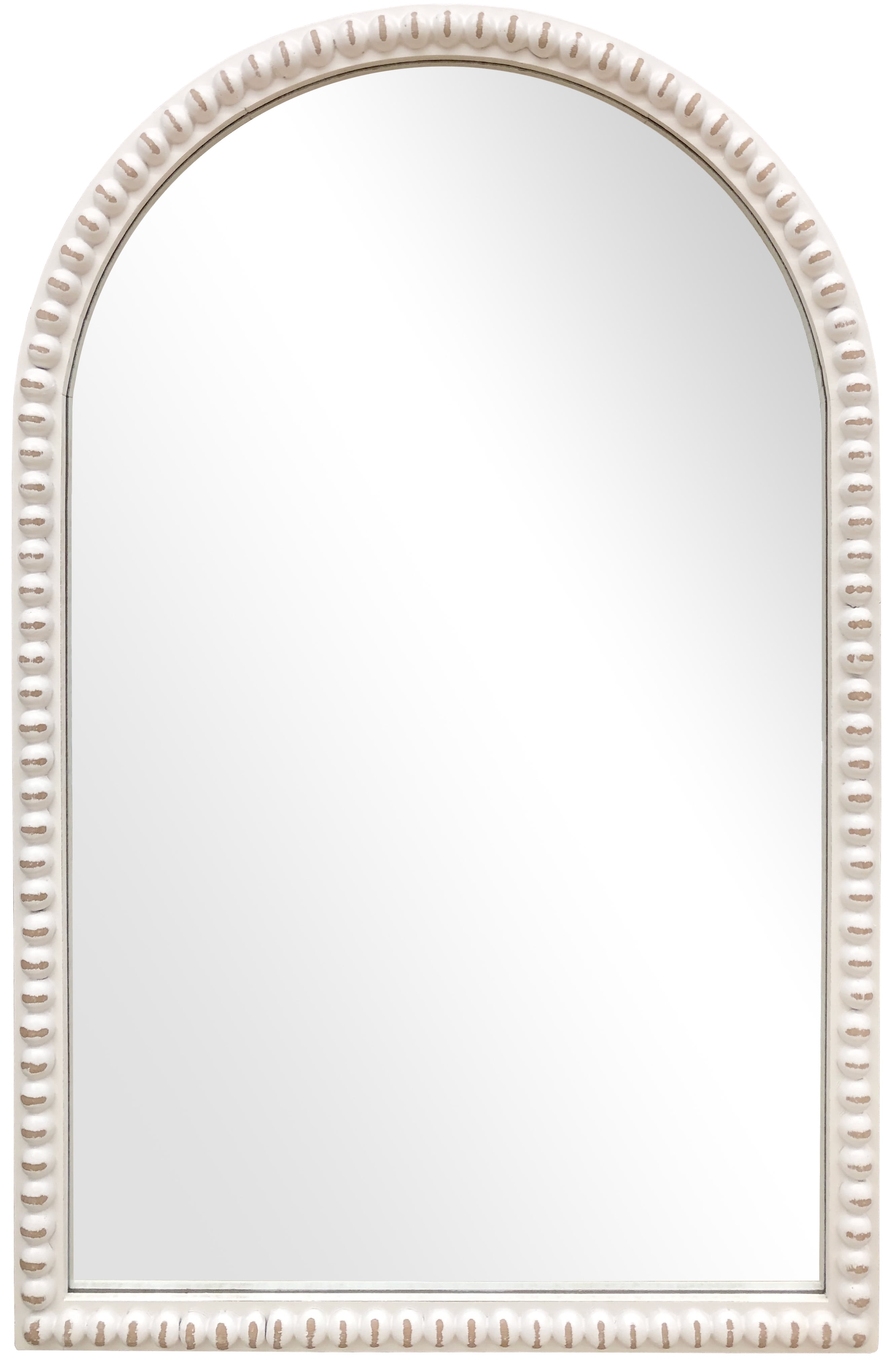 Arch 30x18 Inch White Beaded Mirror Elegant Hanging Wall Decor - Walmart.com