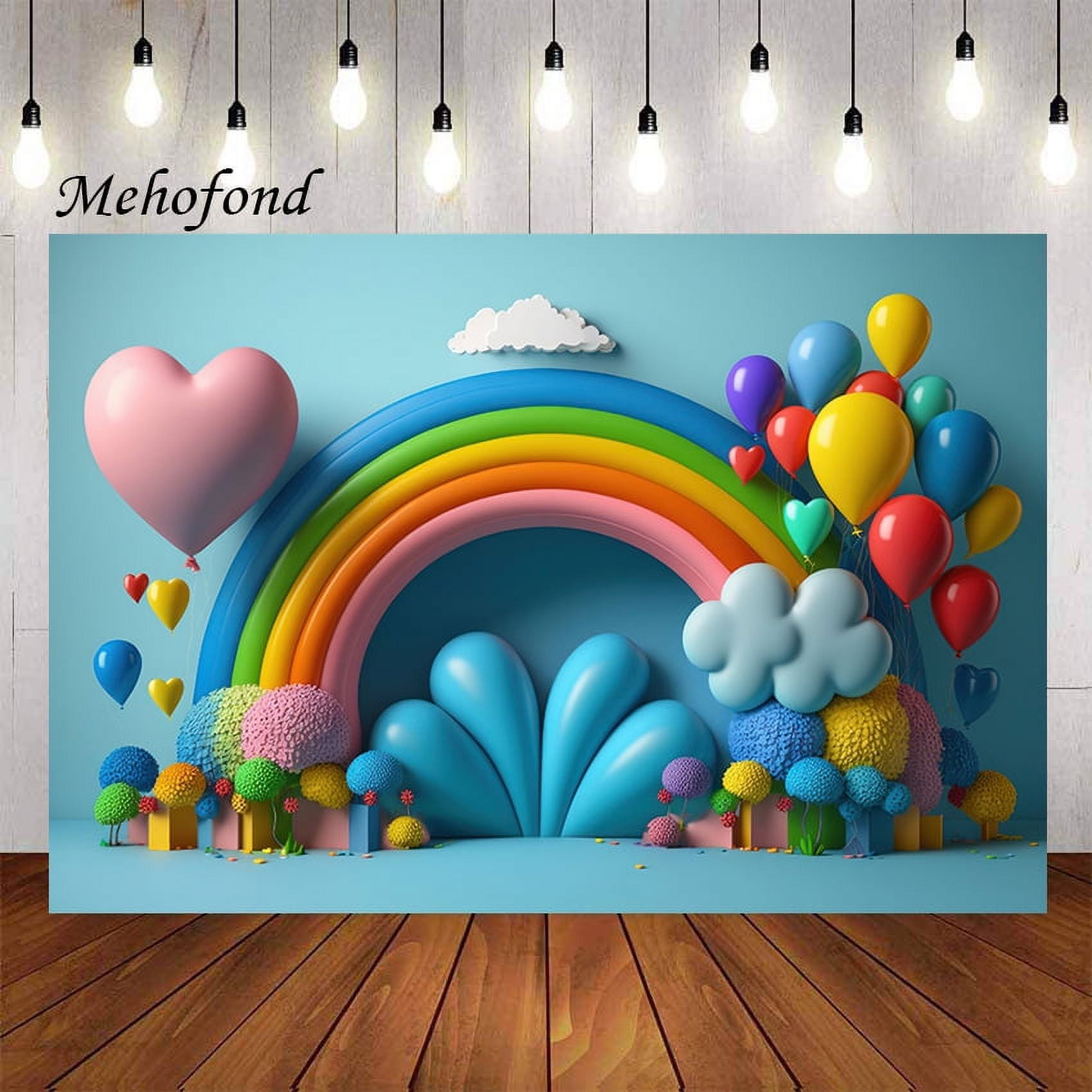Arch Colourful Balloon Garden Flowers Kids Birthday Party Cake Smash r ...
