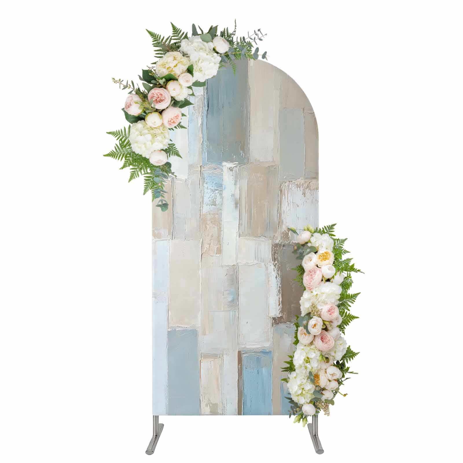 Arch Covers, Blue Brown Color Blocks Arch Covers Stretchy Backdrop 7.2 ...