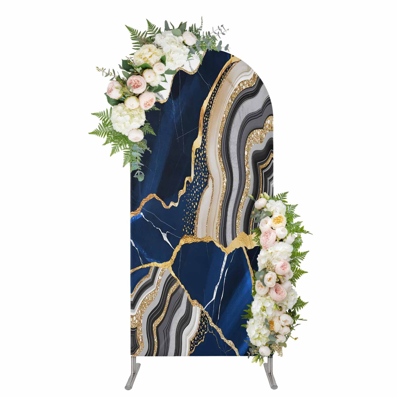 Arch Covers, Blue Marble Arch Covers Stretchy Backdrop 7.2'x4', Grey ...