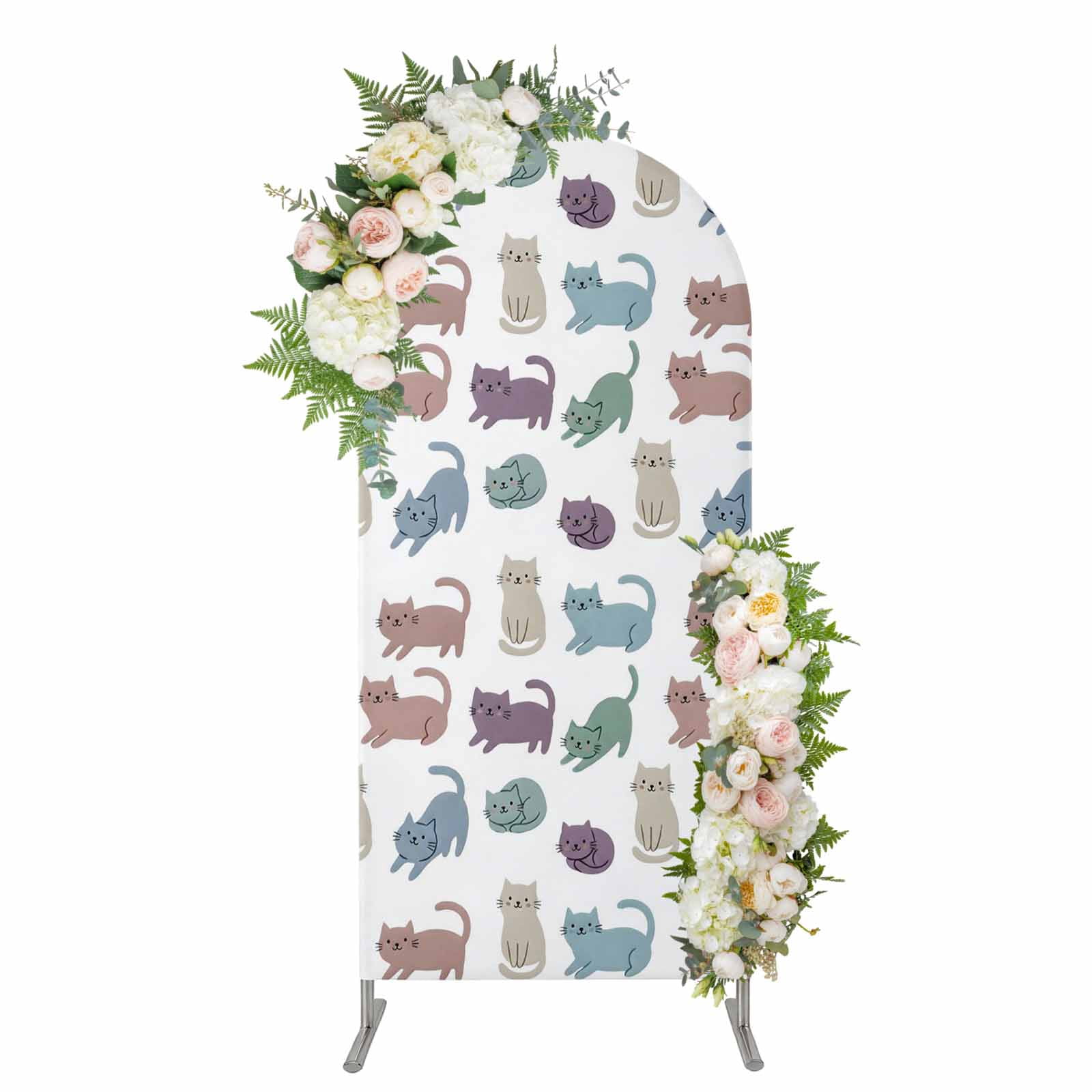 Arch Covers, Cartoon Cats Arch Covers Stretchy Backdrop 6'x2.6', Modern ...