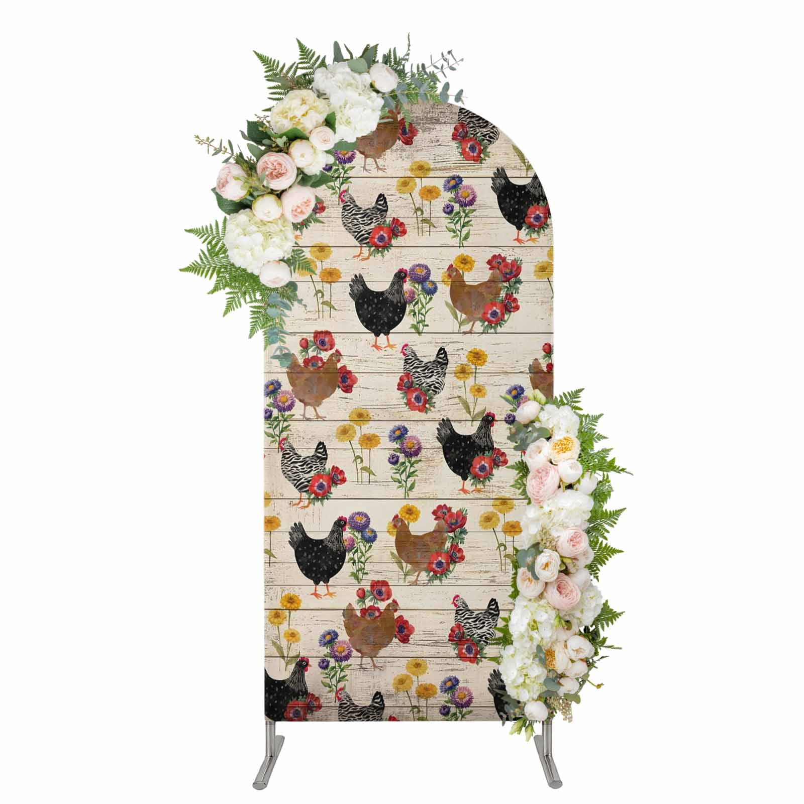 Arch Covers, Farmhouse Rooster Arch Covers Stretchy Backdrop 7.2'x4 ...