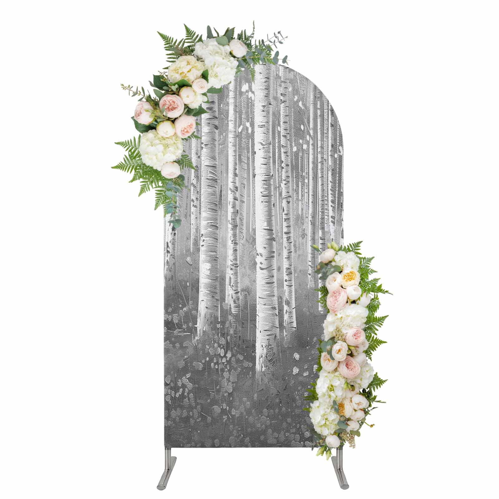 Arch Covers, Grey Oil Painting Arch Covers Stretchy Backdrop 4'x1.65 ...