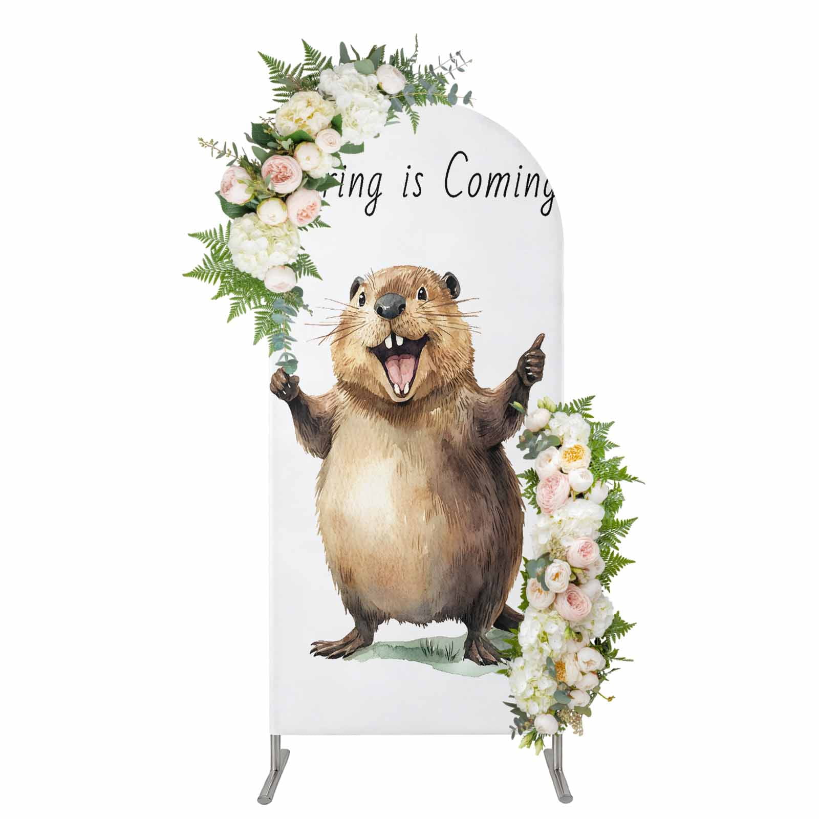 Arch Covers, Happy Groundhog Day Arch Covers Stretchy Backdrop 5'x2.1 ...