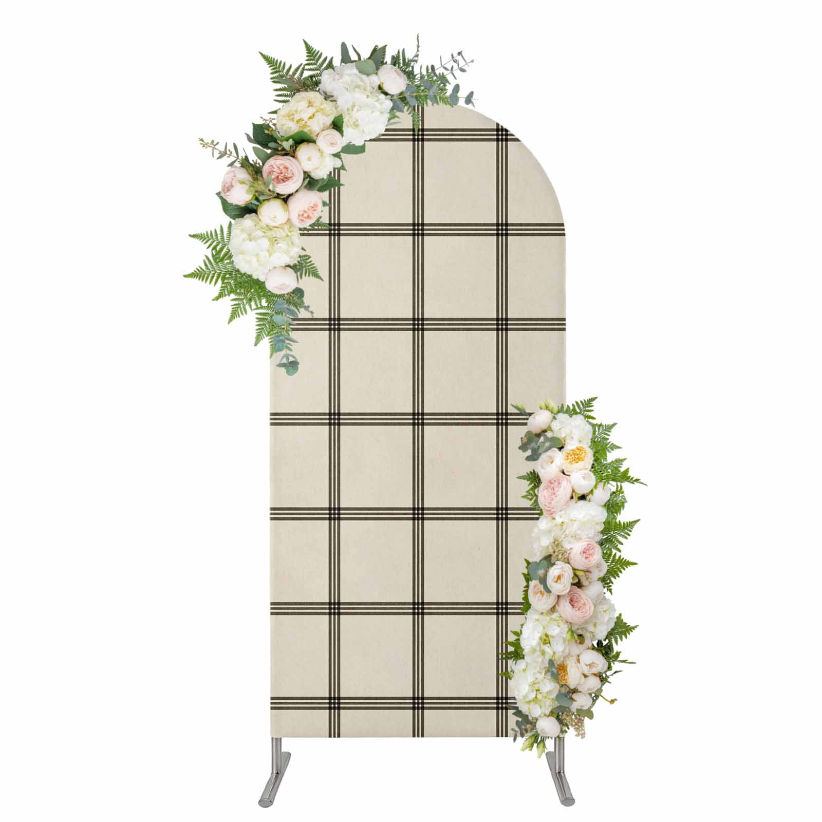 Arch Covers, Linen Buffalo Check Arch Covers Stretchy Backdrop 6'x2.6 ...