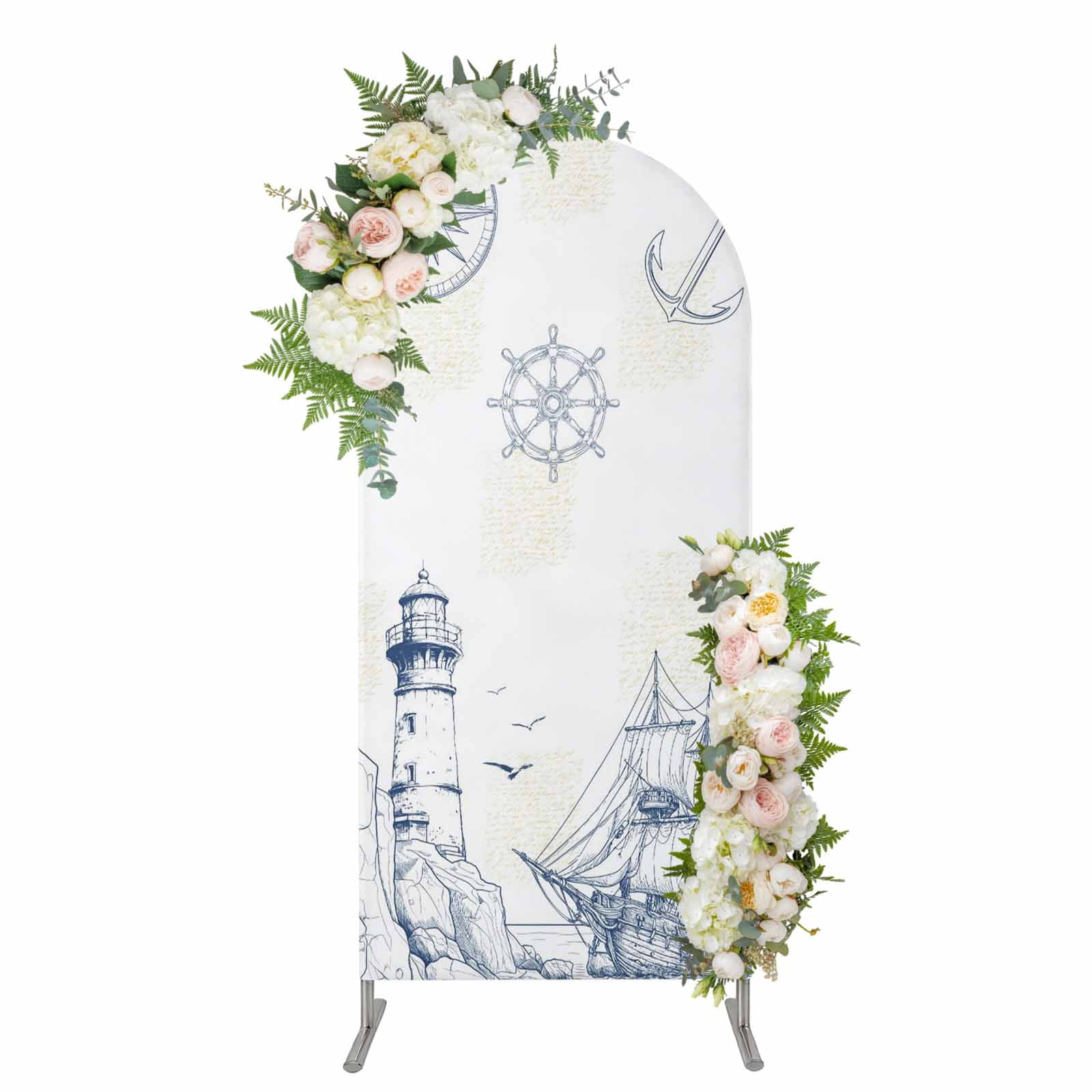 Arch Covers, Nautical Ship Lighthouse Arch Covers Stretchy Backdrop 6 ...