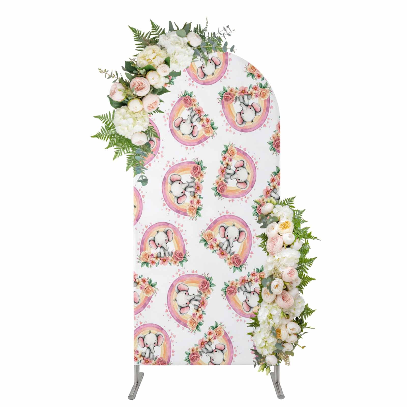 Arch Covers, Pink Elephant Arch Covers Stretchy Backdrop 7.2'x4 ...