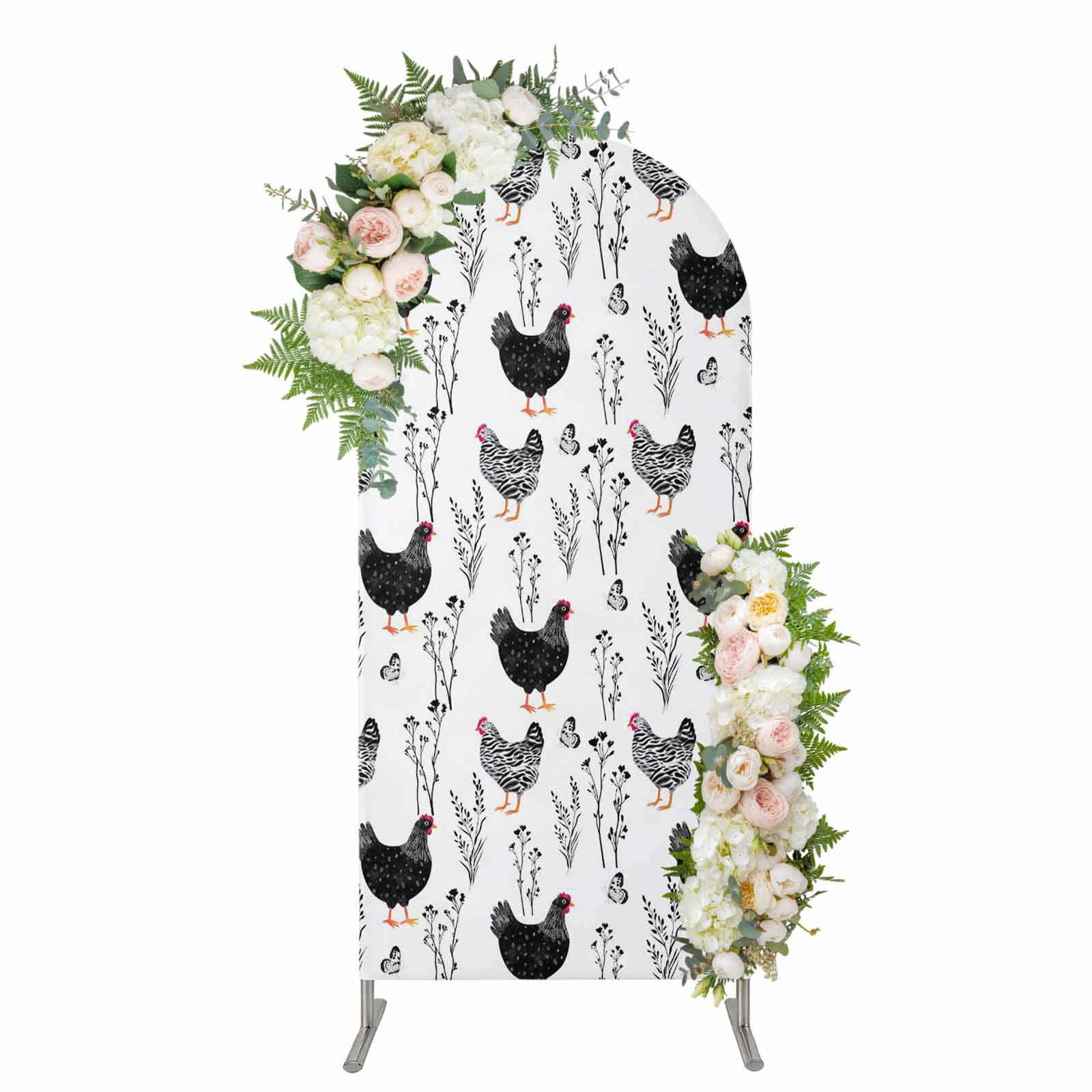 Arch Covers, Rooster Farmhouse Black Arch Covers Stretchy Backdrop 6'x2 ...