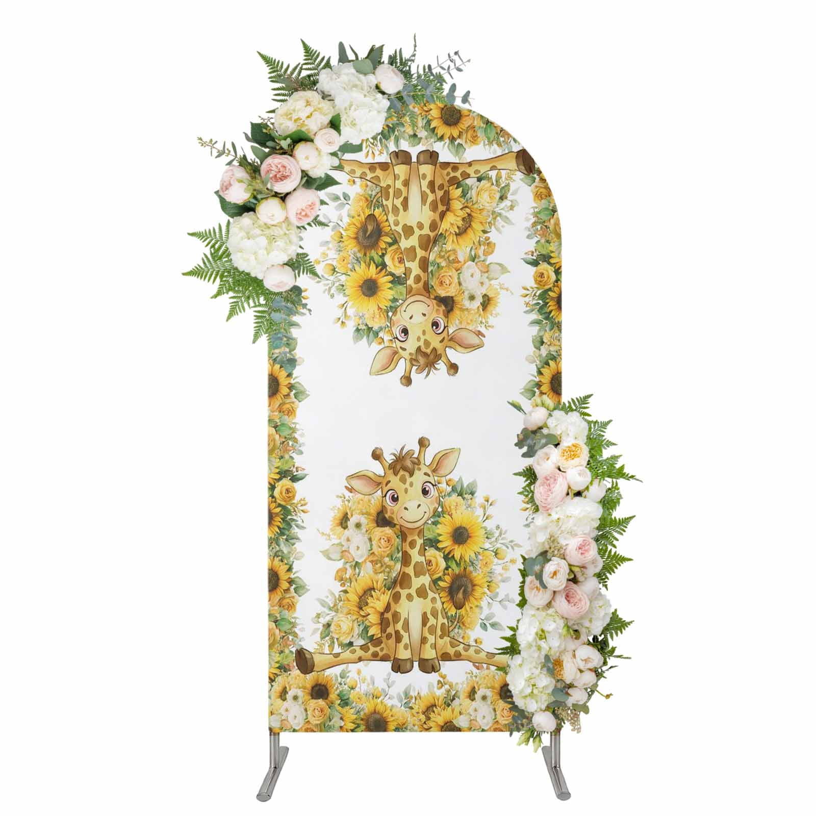 Arch Covers, Sunflower Giraffe Arch Covers Stretchy Backdrop 7.2'x4 ...