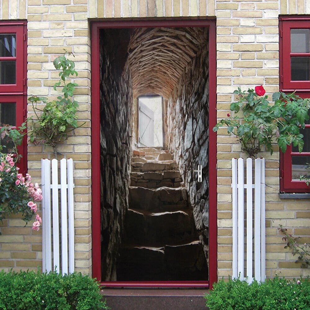 Arch Door Door Sticker Modern Corridor Space Tunnel Vision Extension ...