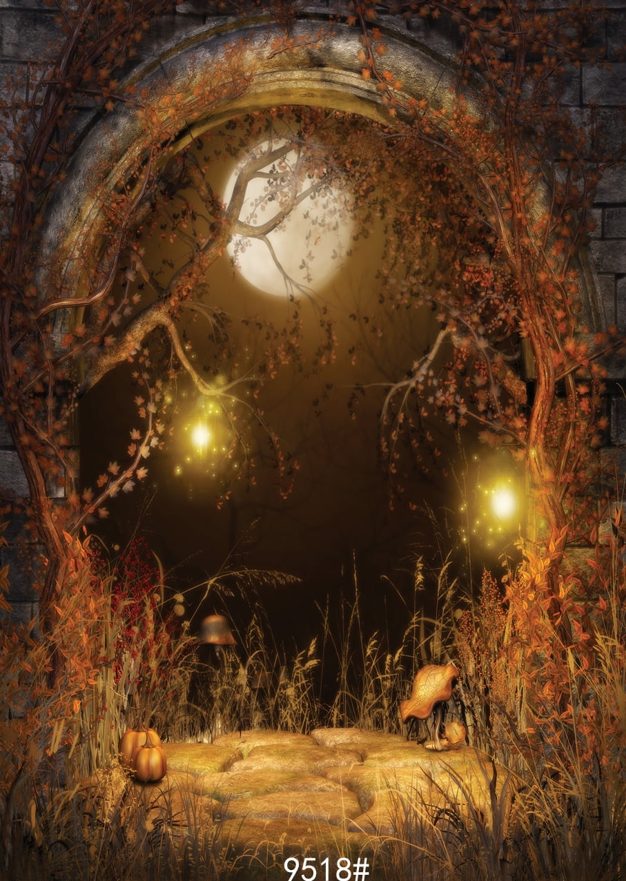 Arch Door Halloween Vinyl Studio Backdrop Computer Printed Photography ...