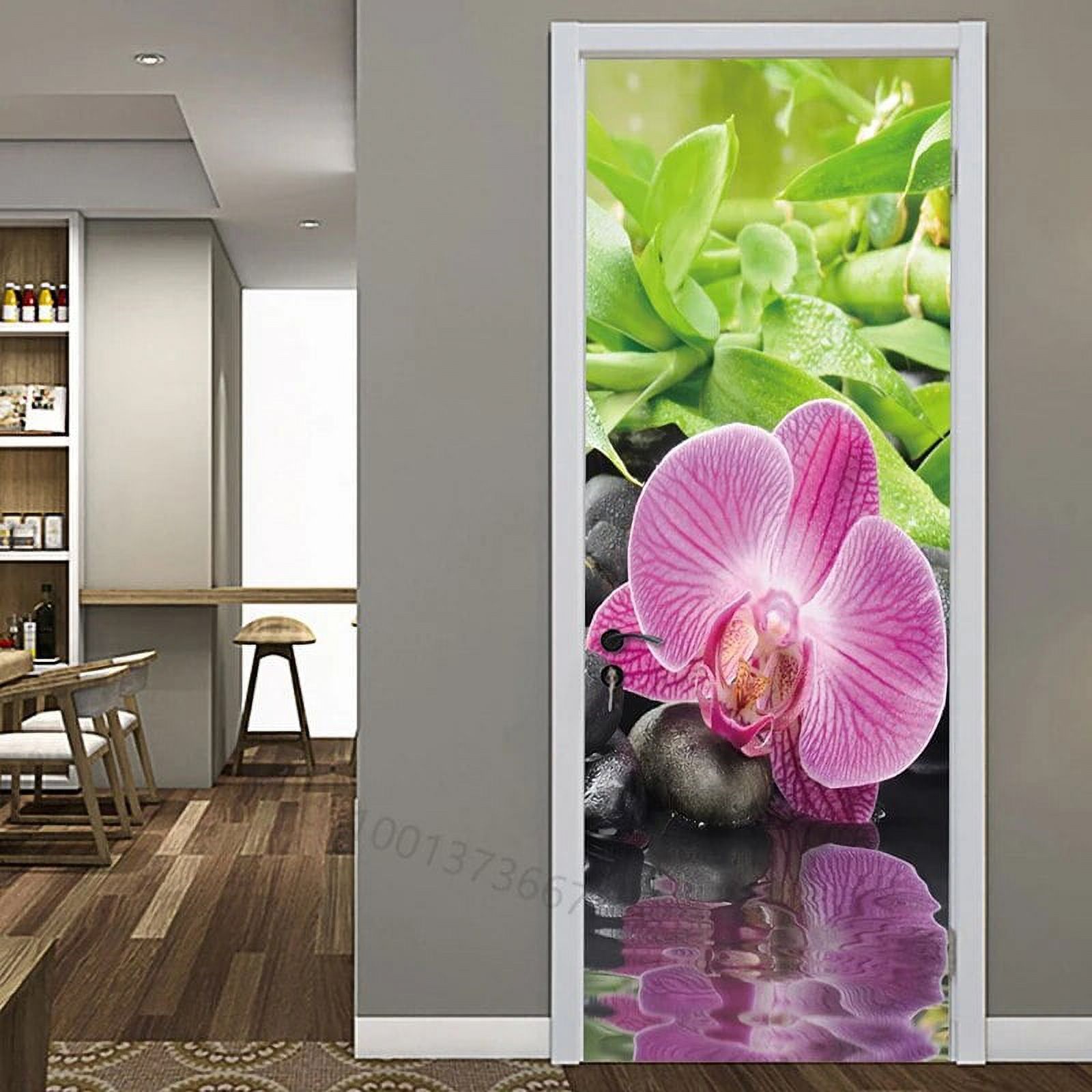 Arch Door Sticker Self Adhesive Plant Flowers Photo 3D Wallpaper Whole ...