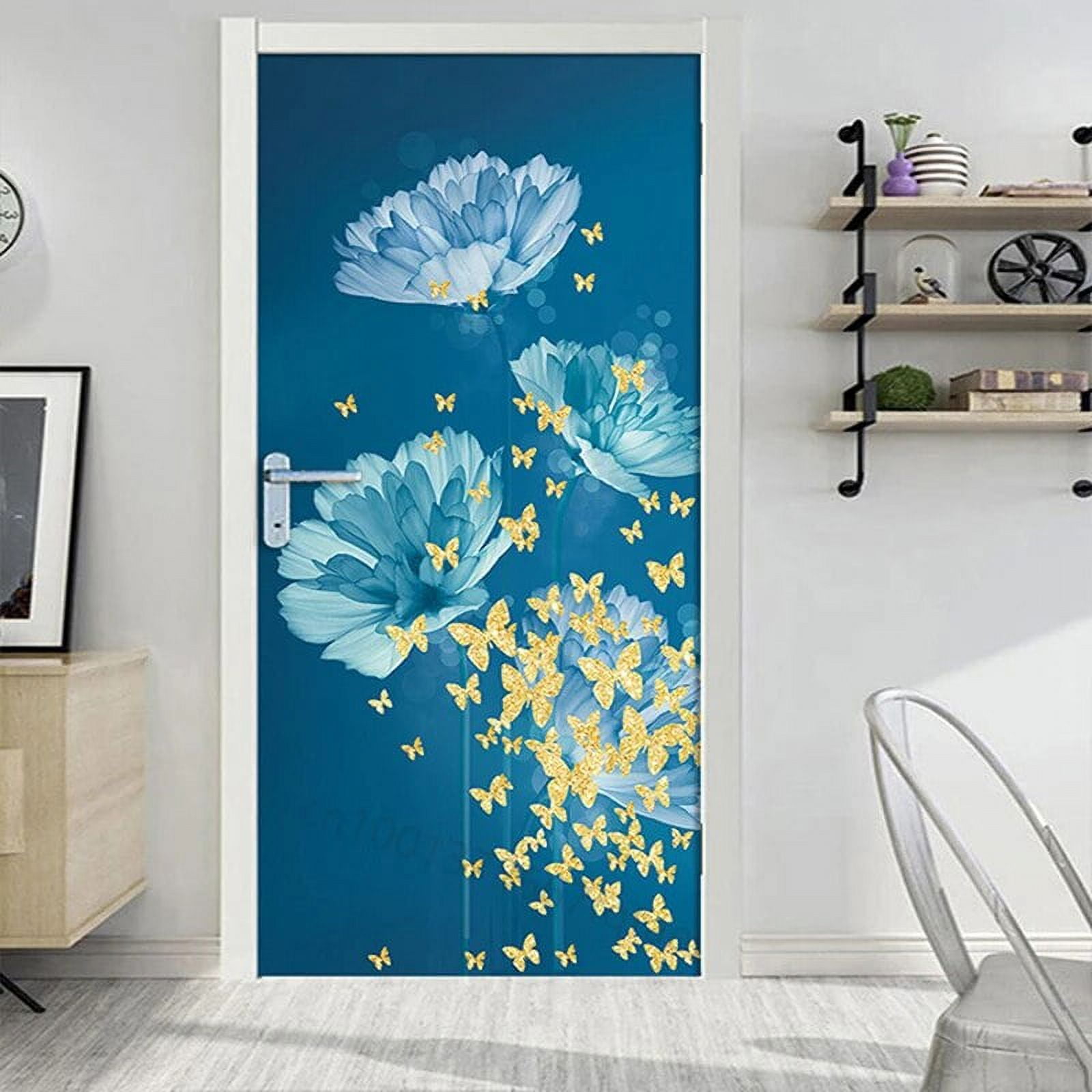 Arch Door Sticker Self Adhesive Plant Flowers Photo 3D Wallpaper Whole ...