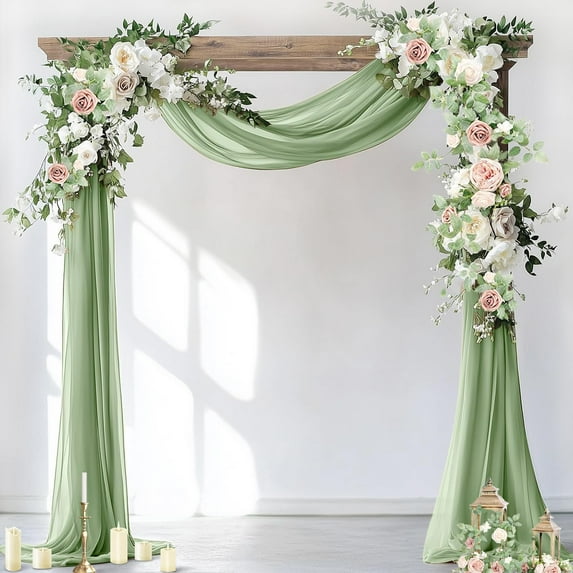 Arch Draping Fabric Sheer Chiffon Curtain Drapes for Wedding Ceremony ...
