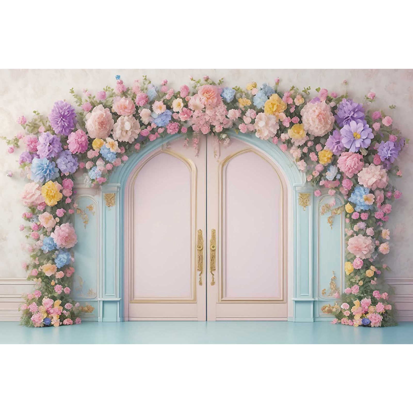 Arch Flowers Birthday Photo Studio Background Door Frame Portrait ...