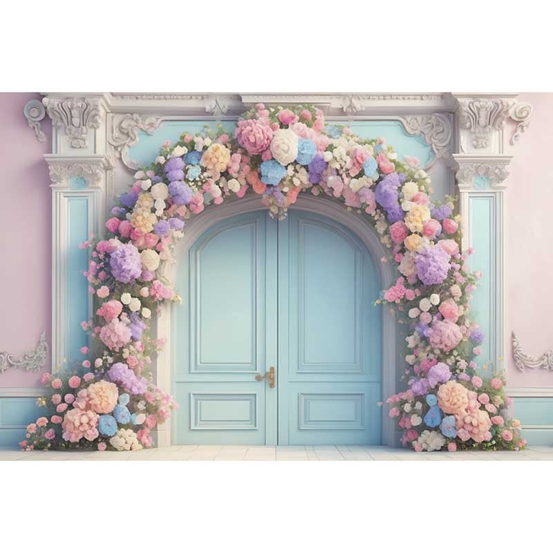 Arch Flowers Birthday Photo Studio Background Door Frame Portrait ...